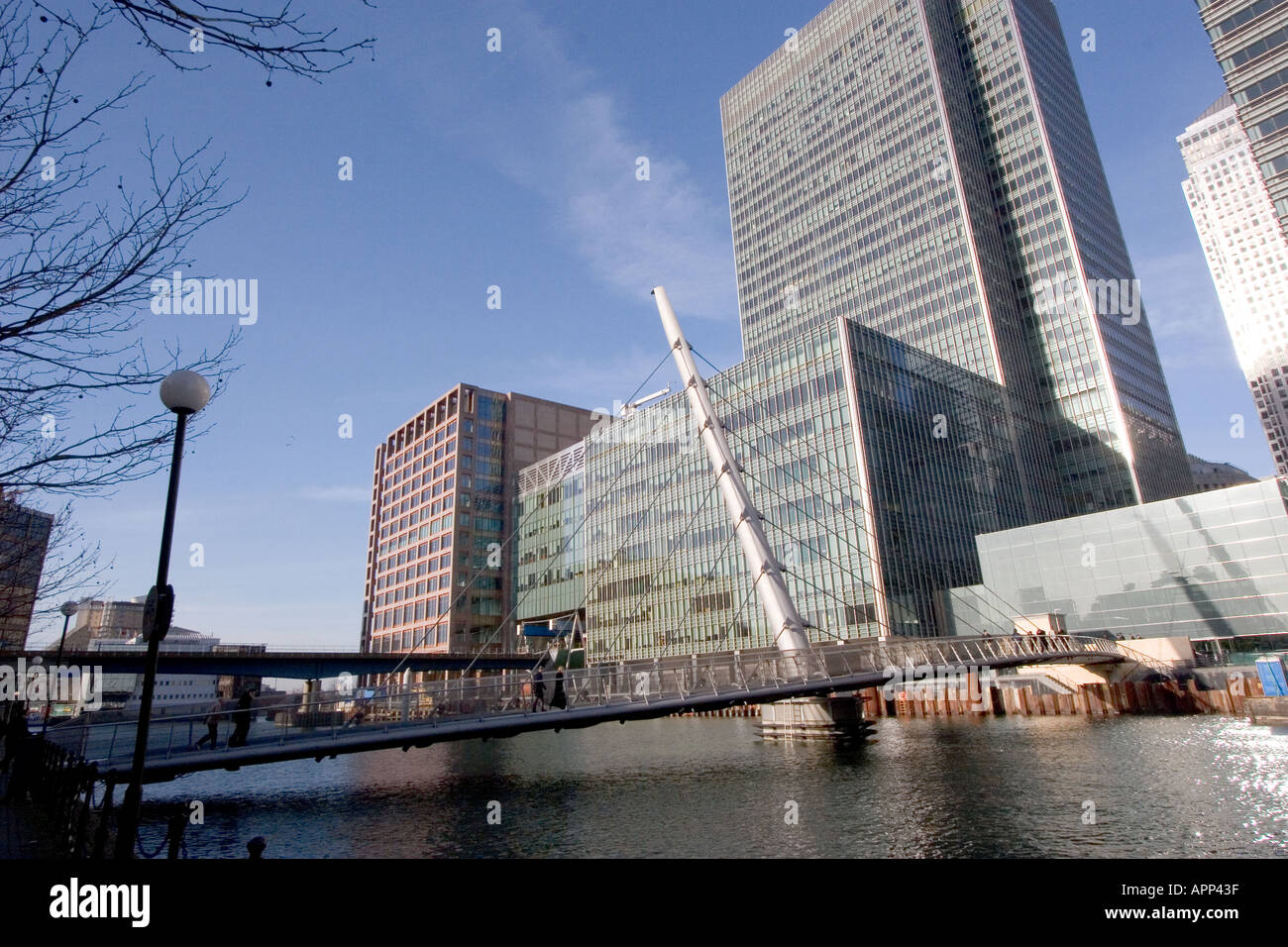 footbridge near Heron Quay Canary Wharf Isle of Dogs London Docklands ...