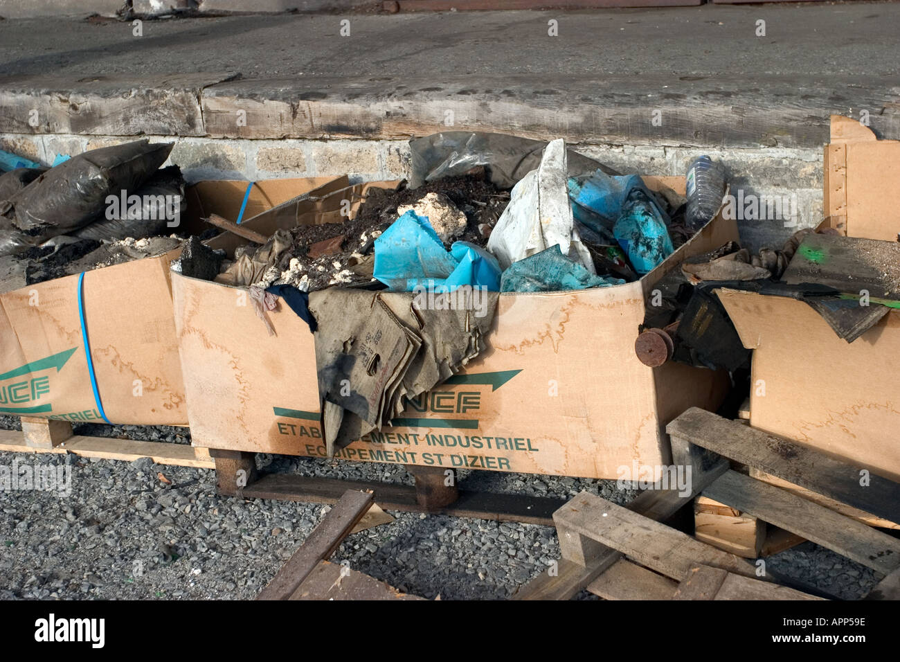 outdoor wild trash in a street Stock Photo - Alamy