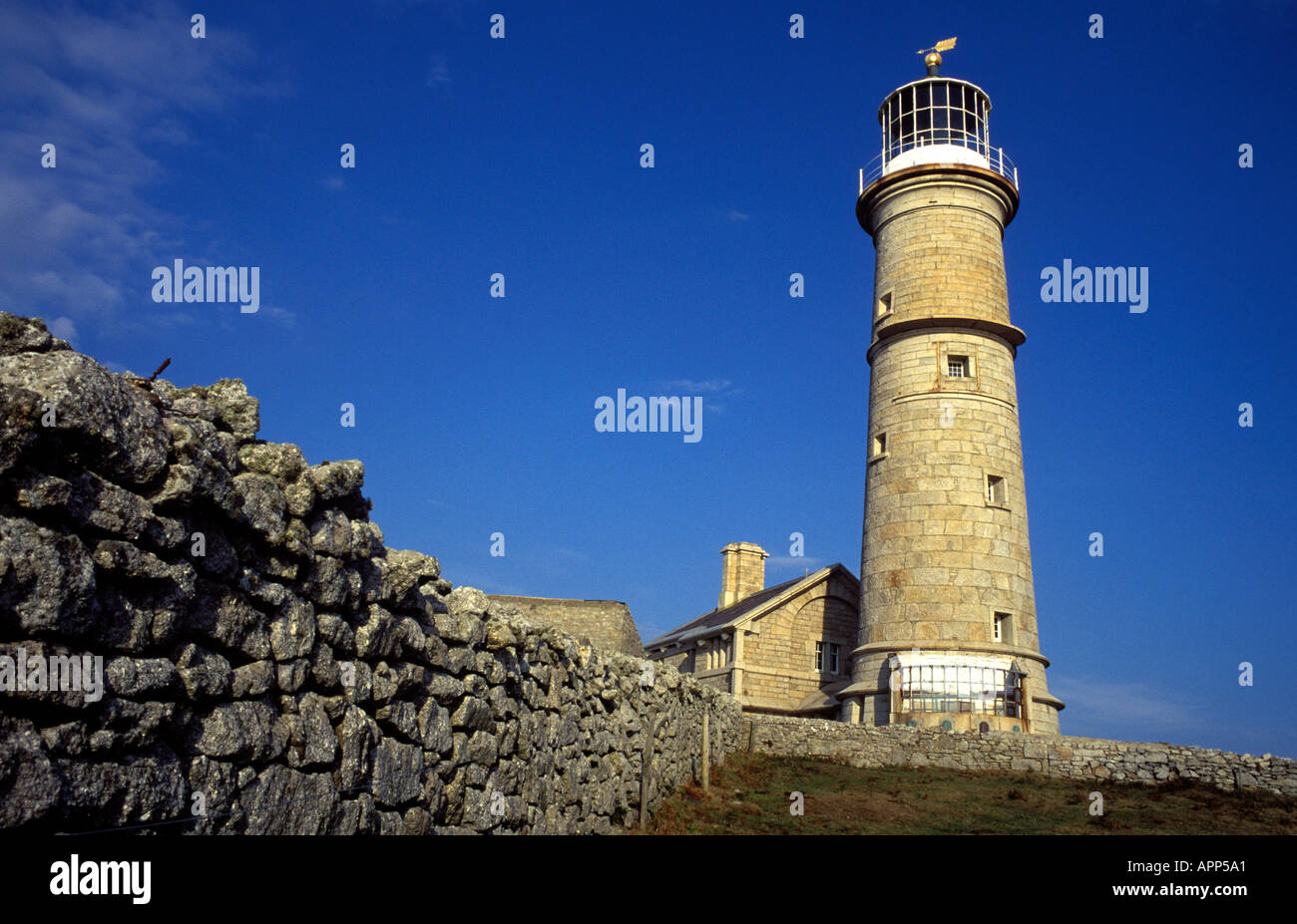 Lighthouse on Lundy Island Bristol Channel UK Stock Photo - Alamy