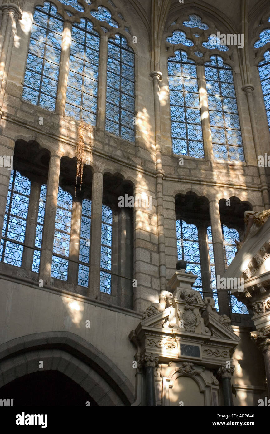 Stained Glass Window inside a french church france Stock Photo - Alamy