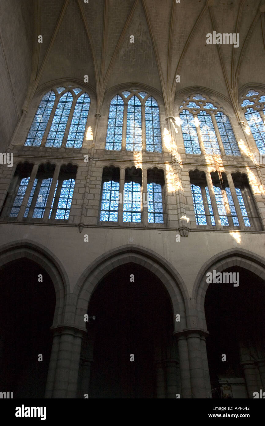 Stained Glass Window inside a french church france Stock Photo - Alamy