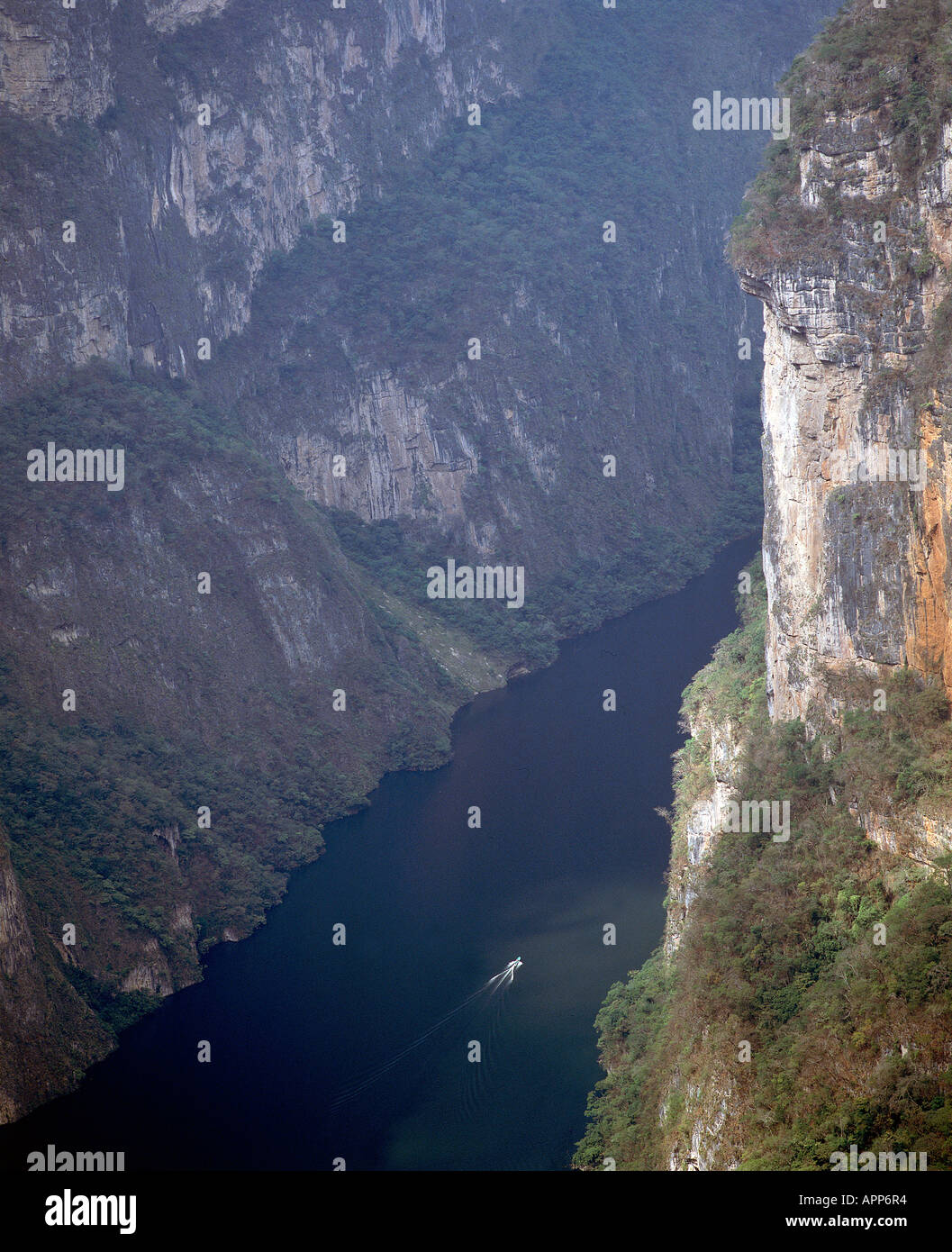 The Canyon del Sumidero a precipitous gorge up to 800 metres deep with ...