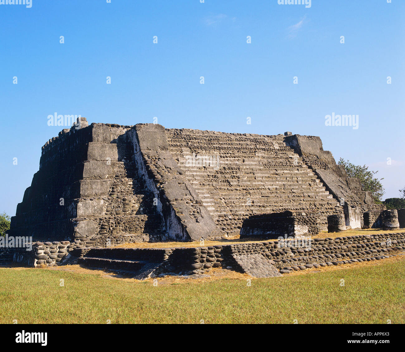 A six tiered flat topped pyramid with crenellations one of the Totonac ...