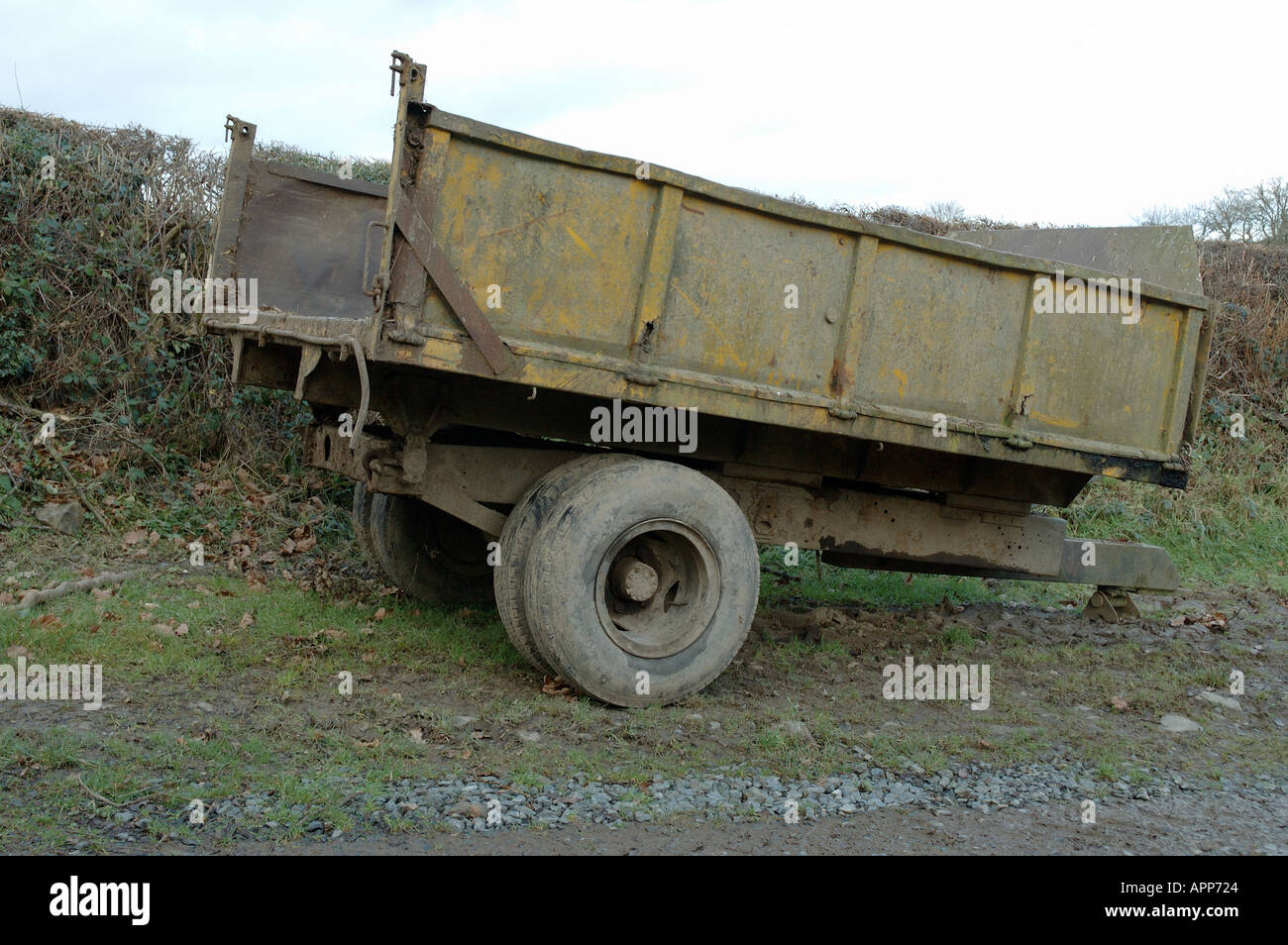 Empty farm trailer parked hi-res stock photography and images - Alamy
