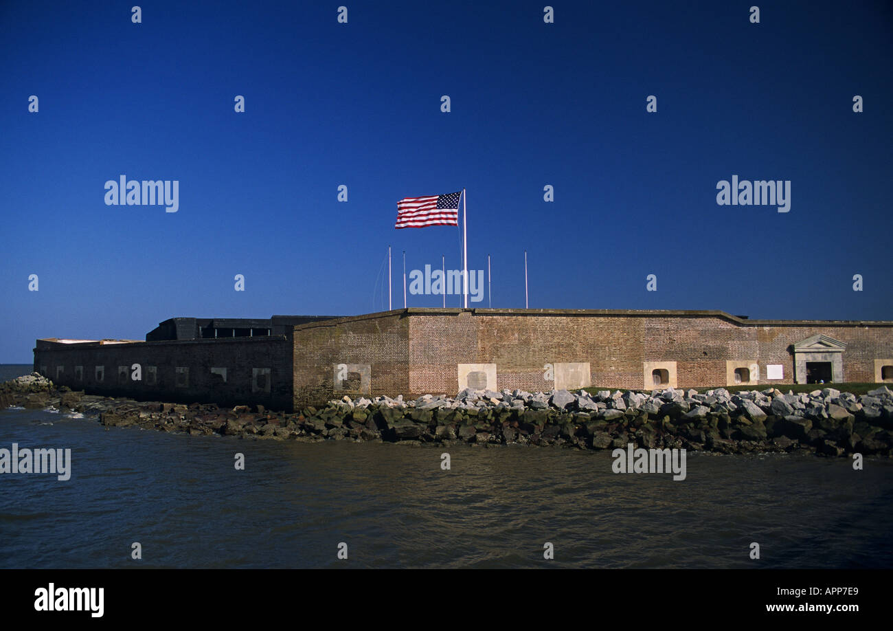 South Carolina Charleston Fort Sumter National Monument view from ferry ...