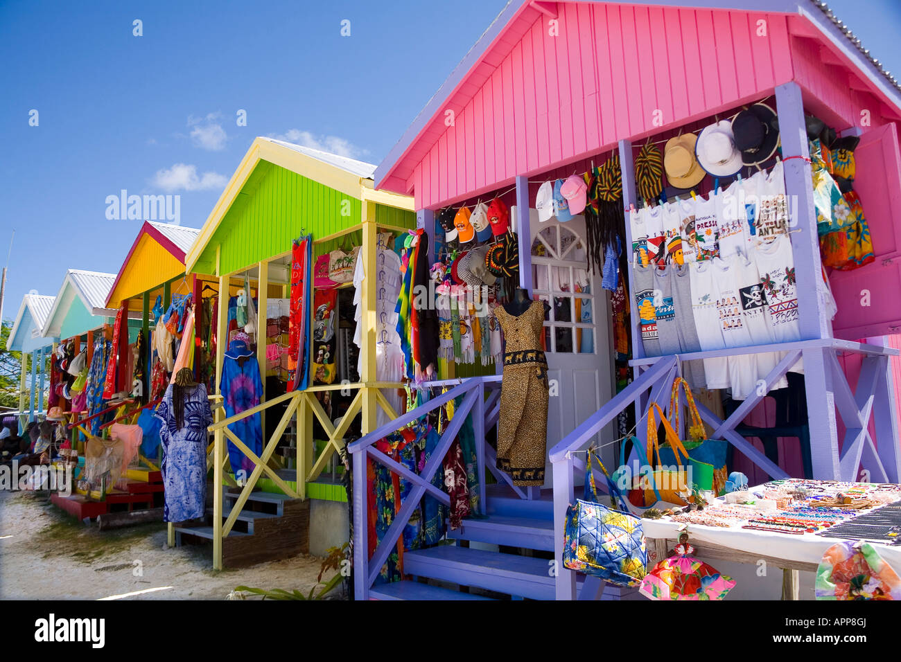 Pretty colorful Beach shops at Grand PIneapple Beach, ( Long Beach) in ...