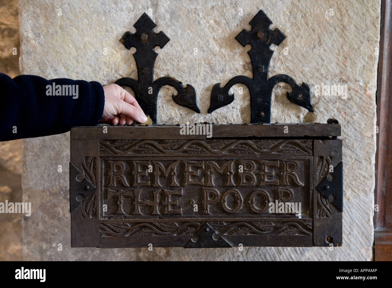 Wall mounted alms box hi-res stock photography and images - Alamy