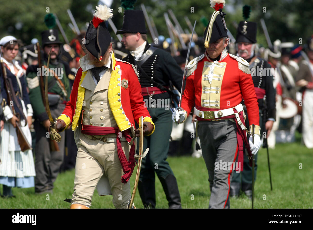 British generals inspect their troops Stock Photo - Alamy