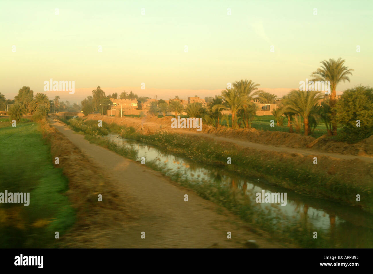 View of the Egyptian countryside from the train Stock Photo - Alamy