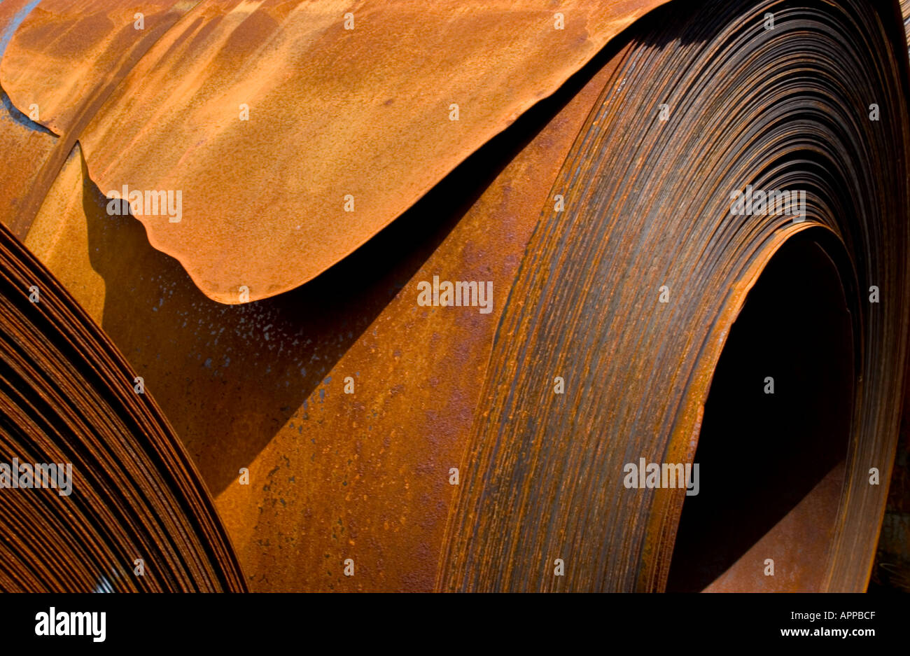 Rusting coils of steel Stock Photo - Alamy