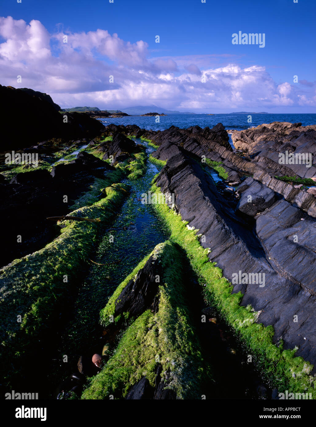 Scarba viewed from Seil on a sunny day. Argyll, Scotland, UK Stock ...