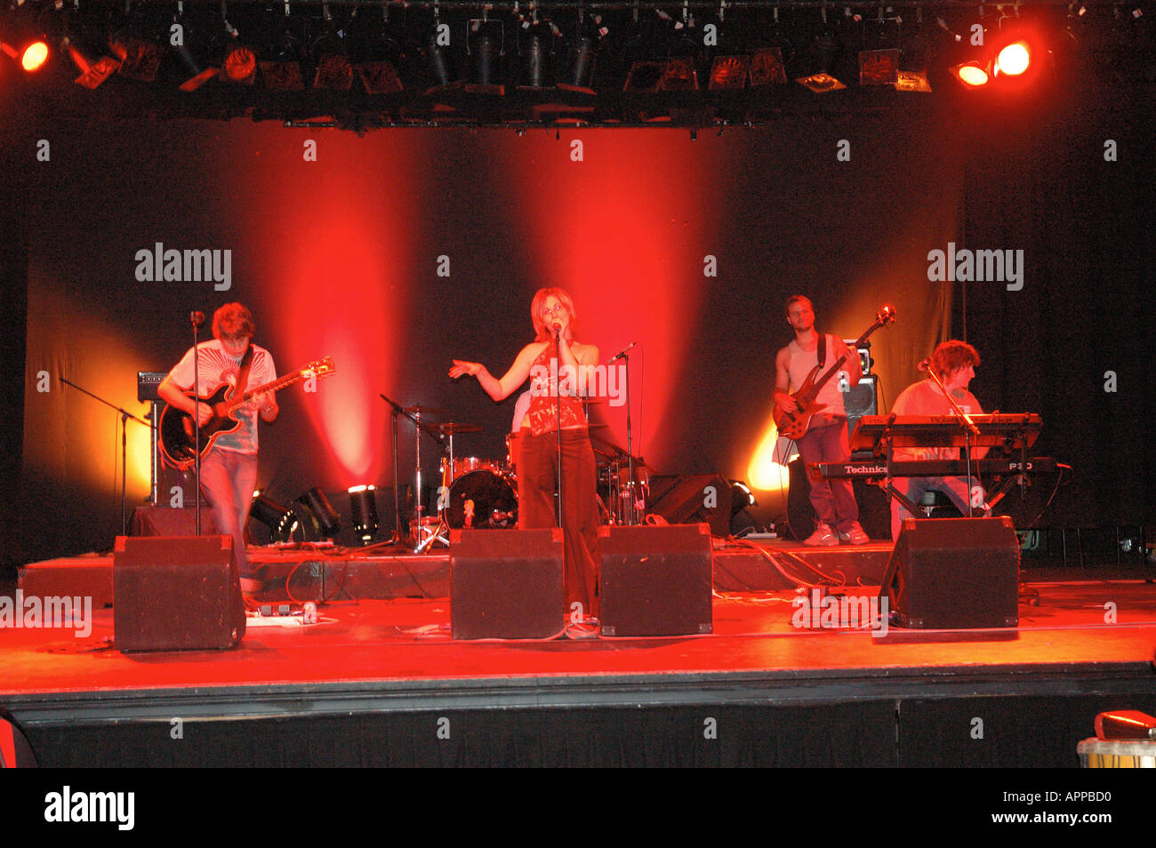 Band on stage Stock Photo - Alamy