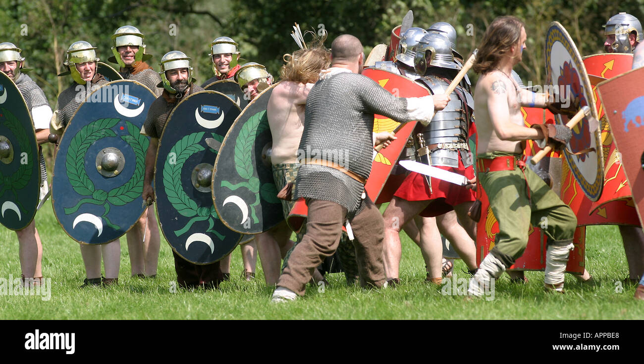 The Celts attack the shield wall Stock Photo - Alamy