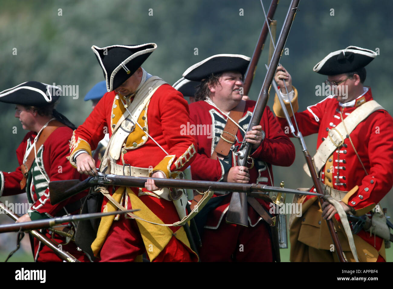 Redcoats firing upon the Jacobites Stock Photo - Alamy