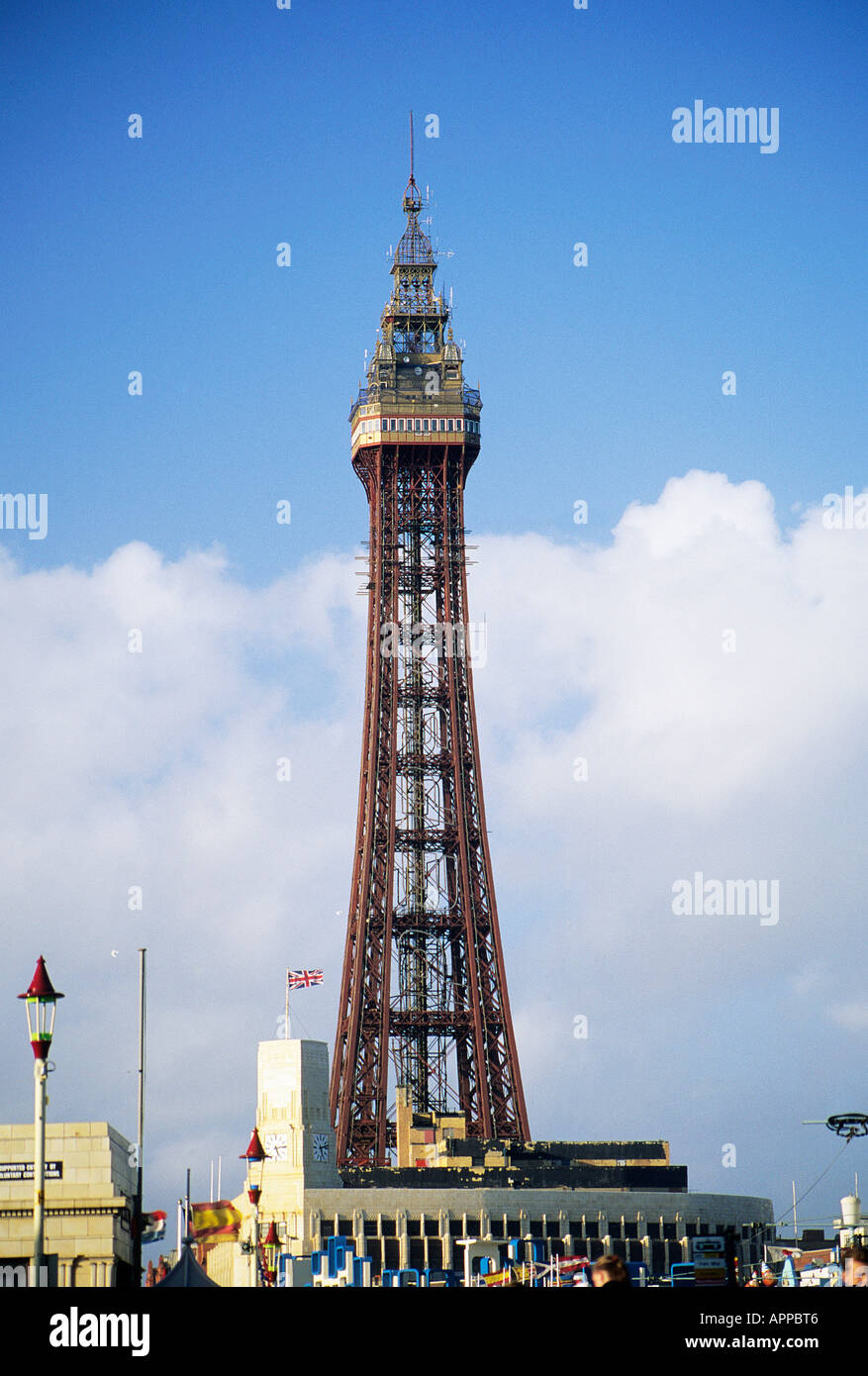 Straight view of Blackpool Tower built in the late 19th century Stock ...