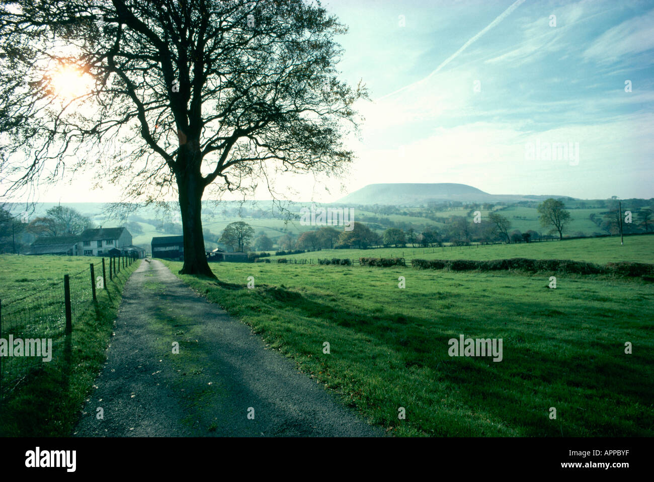 A track along Pendle Hill which commands views of the surrounding ...