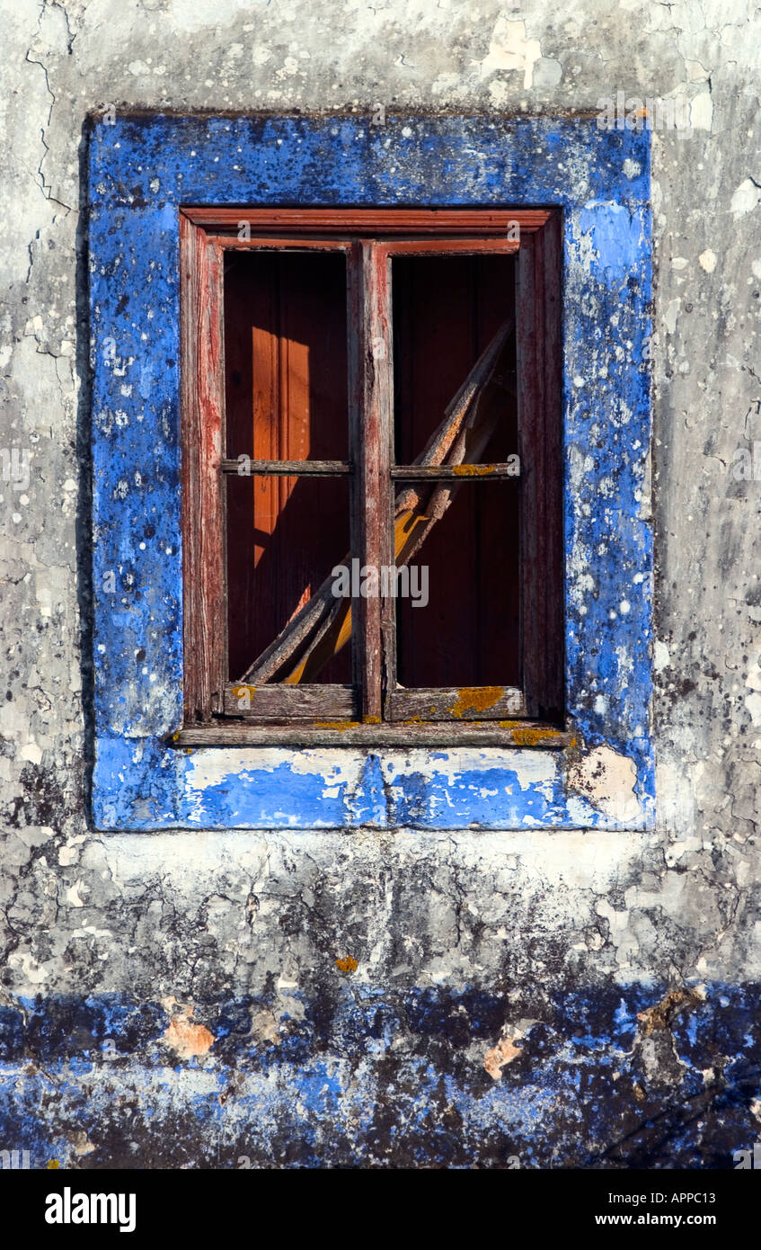 Details of a wall with window of old Portuguese farmhouse Stock Photo ...