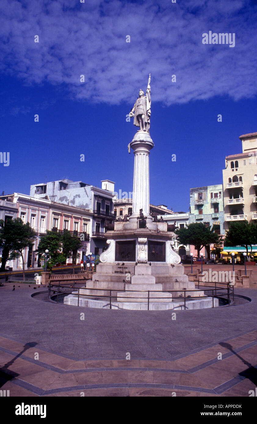 Puerto Rico - Statue of Columbus in old San Juan Stock Photo - Alamy