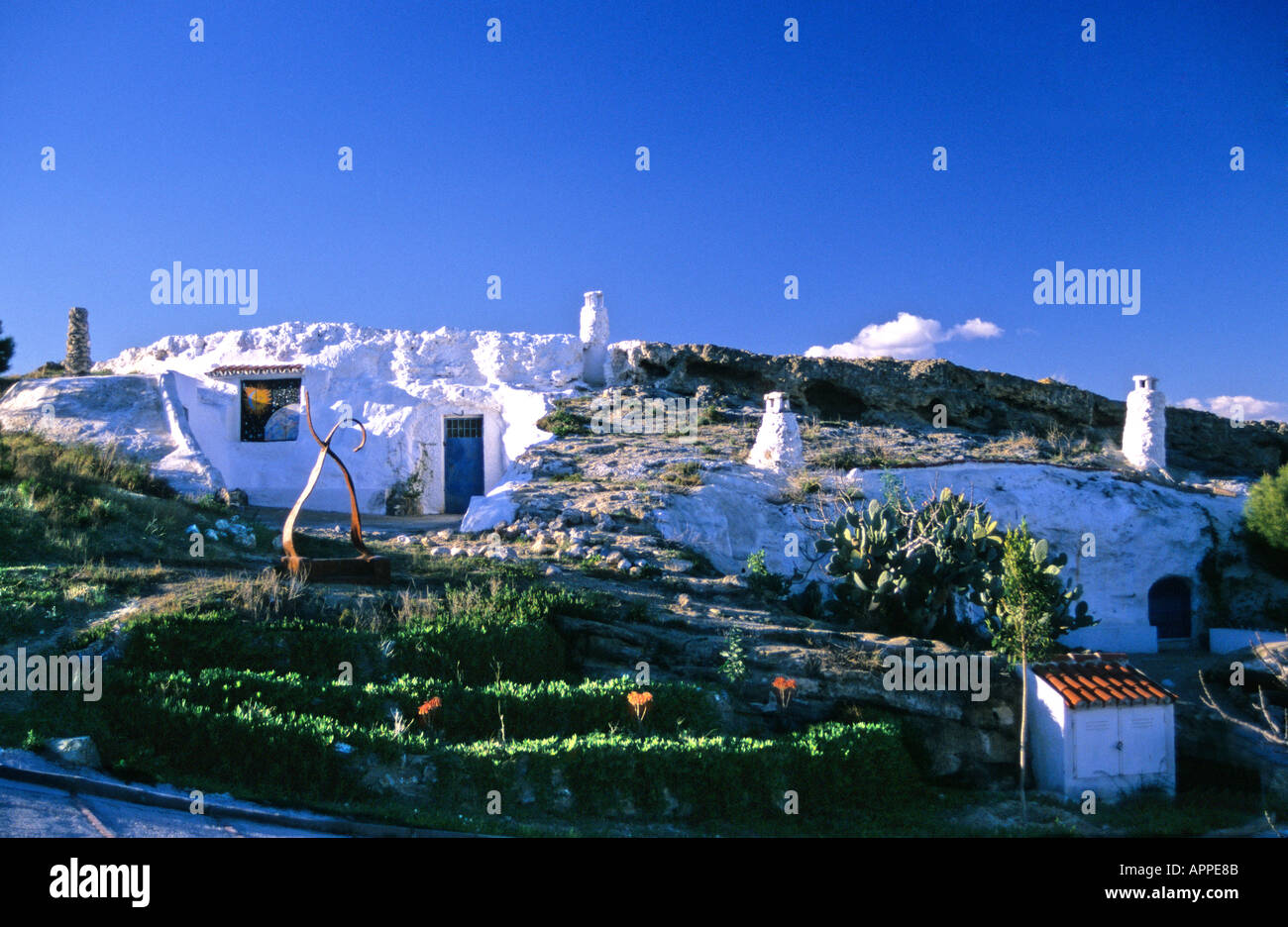 Modern cave dwellers. Caves Houses Rojales Alicante Spain Stock Photo ...
