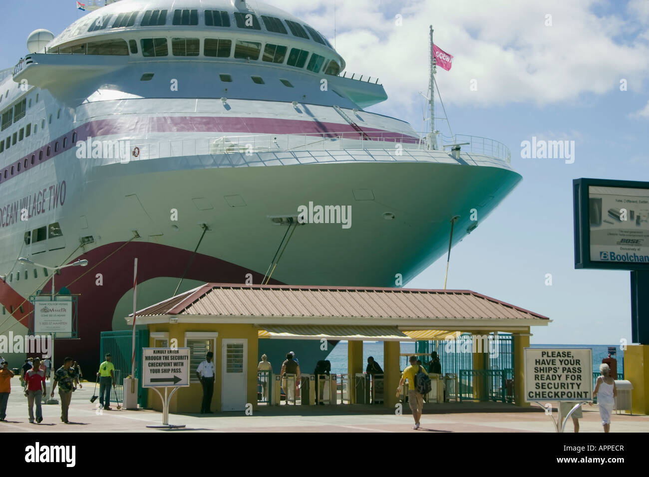 security checkpoint at the port of saint maarten for cruise ship ...
