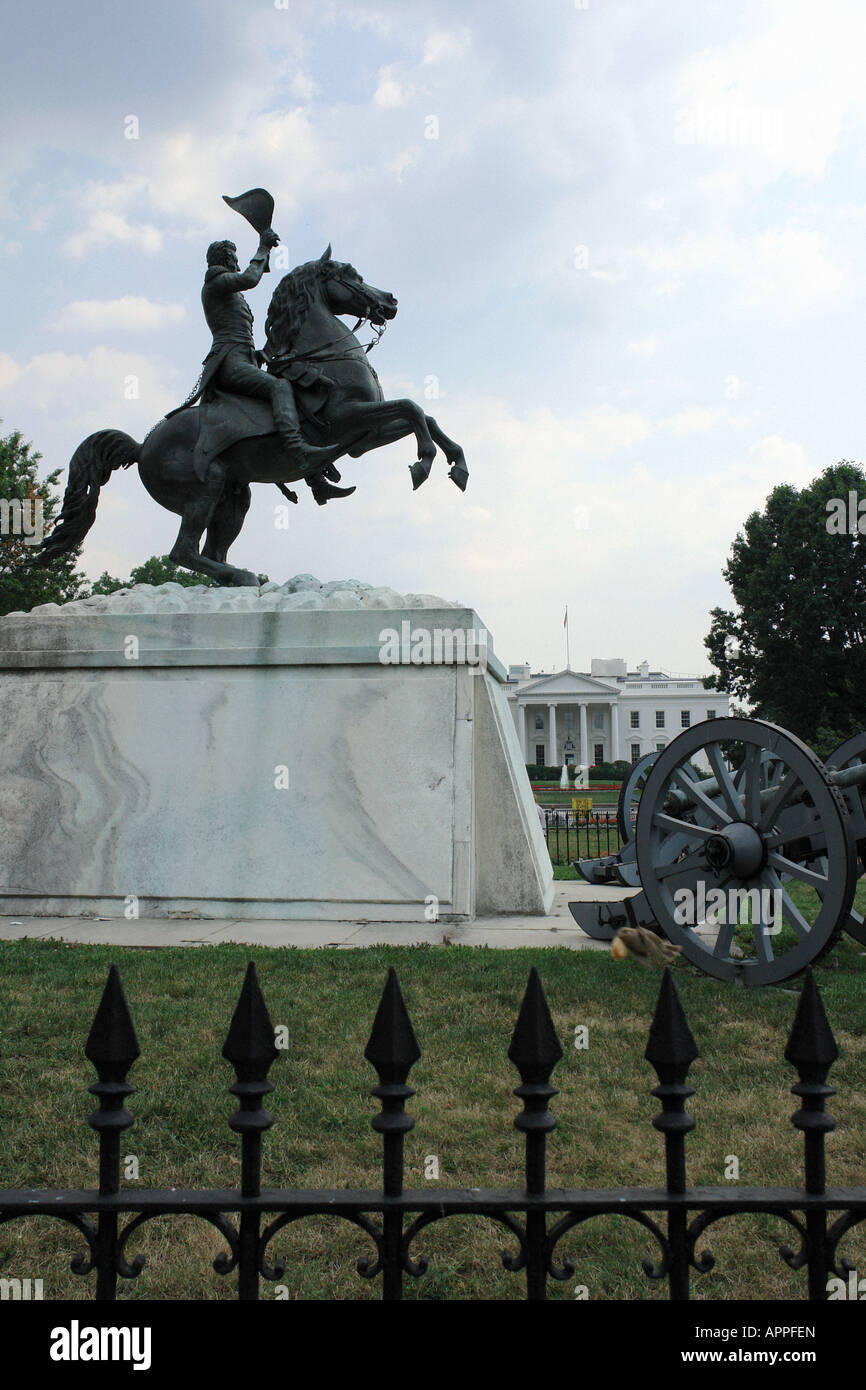 Statue of Soldier on a Horse and The White House Residence of the ...