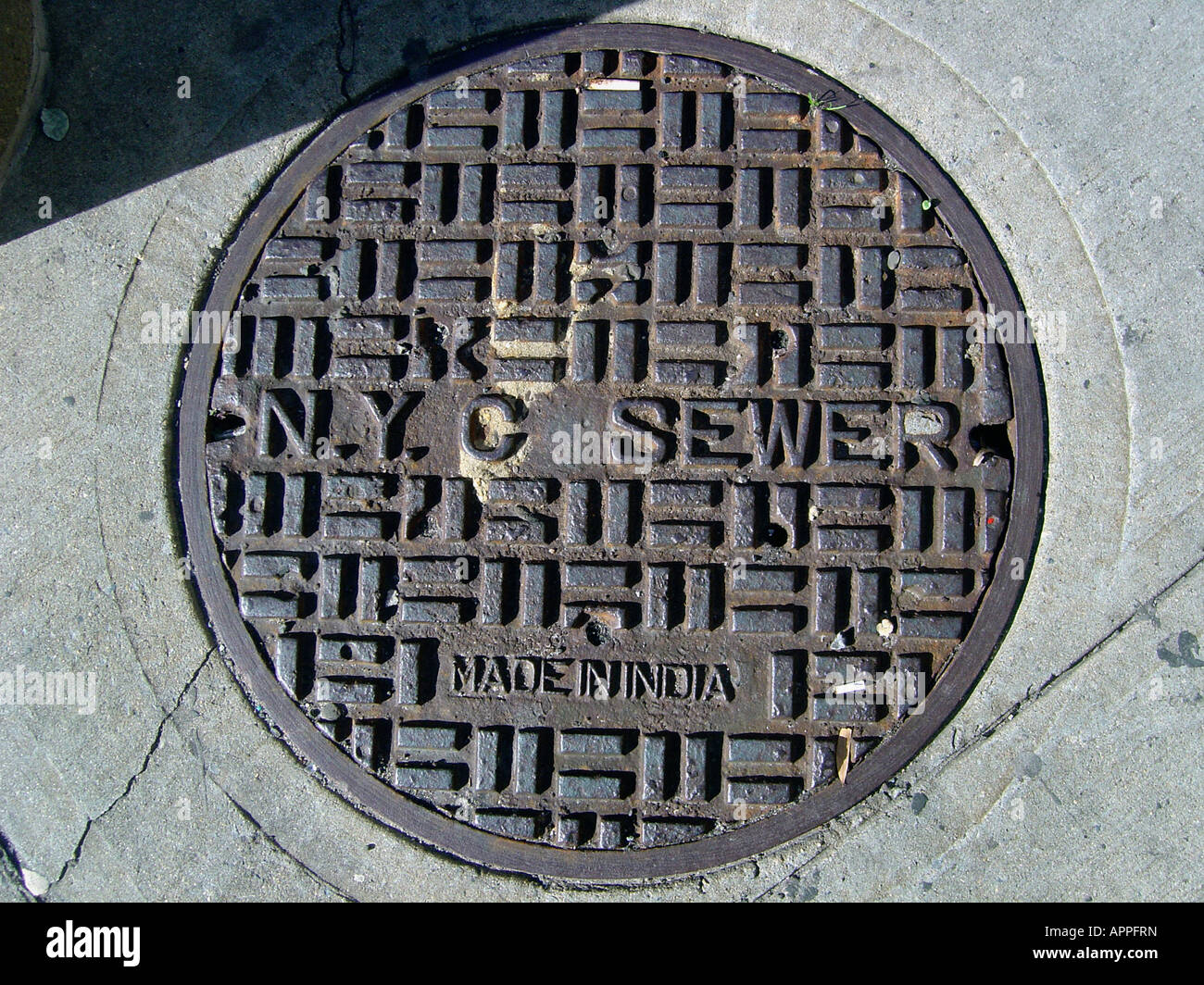 New York City Sewer Manhole Cover Stock Photo - Alamy