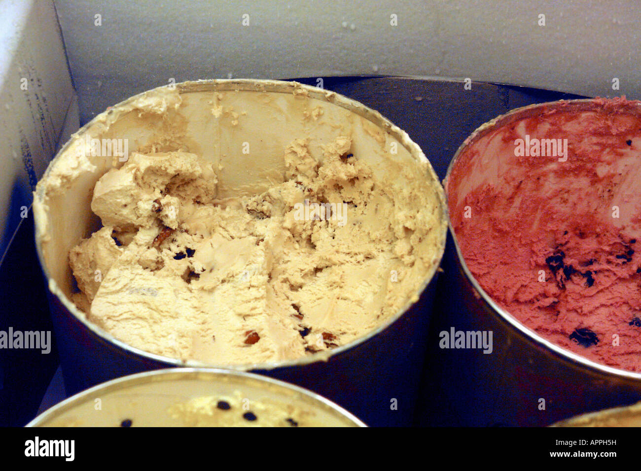 Tubs of Ice Cream at an Ice Cream Parlor Stock Photo - Alamy