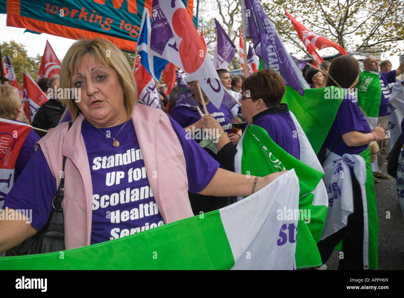 Scottish health workers in Unison in NHS Together march to protect the ...