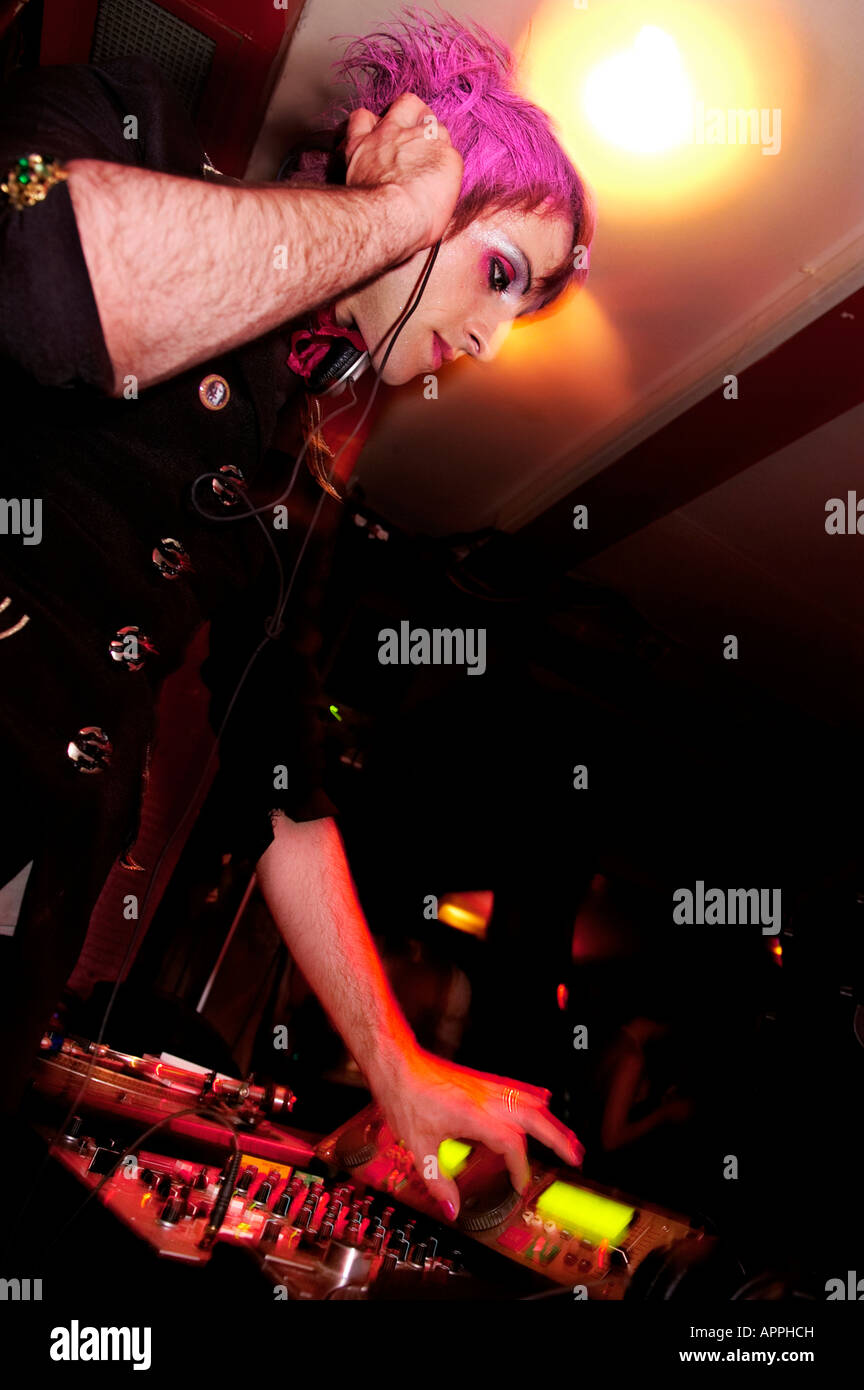 A cool looking DJ at a London club Stock Photo - Alamy