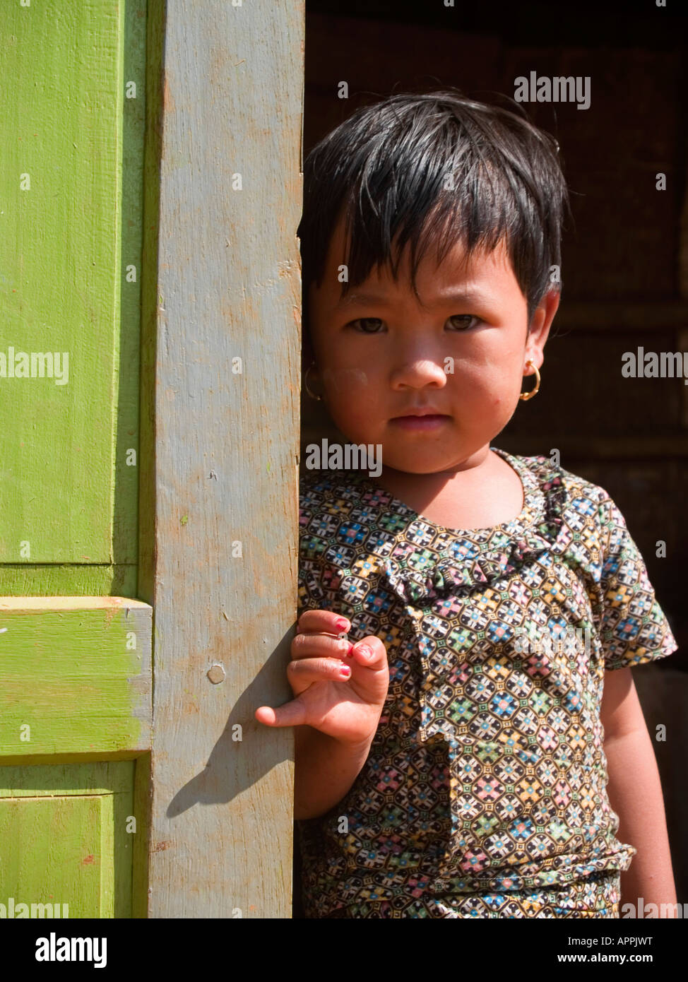 Danu hilltribe girl in the mountains near Inle Lake in Myanmar Stock ...