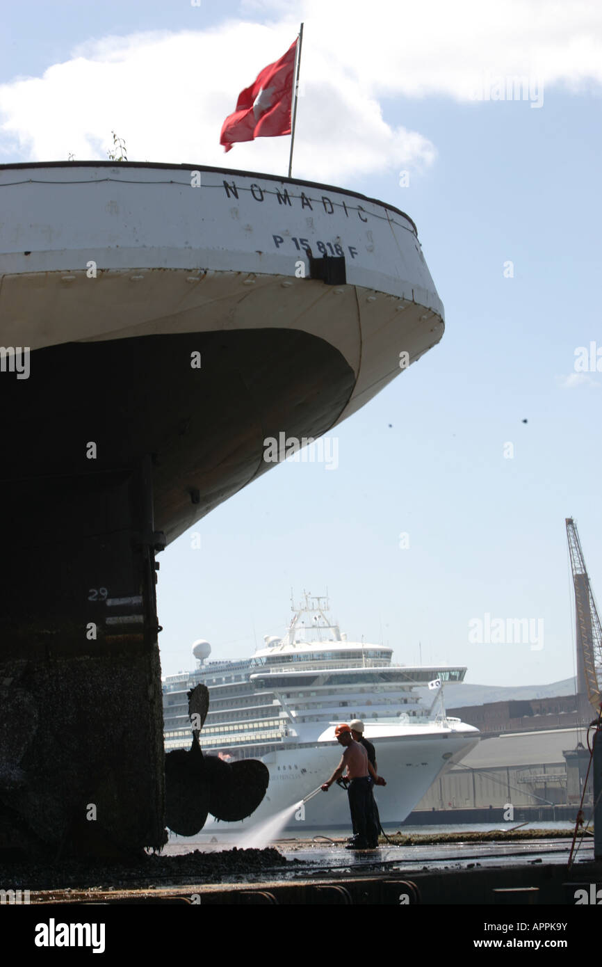 SS Nomadic arrives back in Belfast, Northern Ireland Stock Photo - Alamy