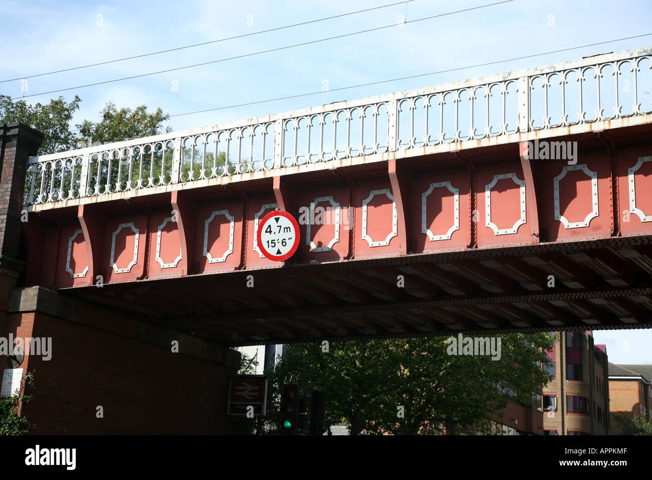 Railway bridge old enfield town Stock Photo - Alamy
