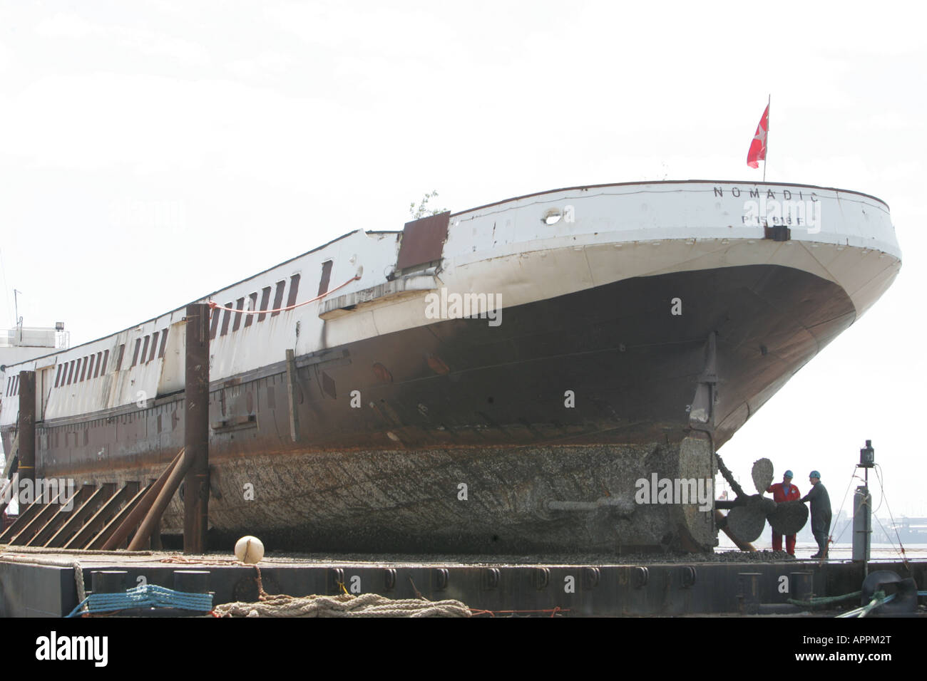 SS Nomadic arrives back in Belfast, Northern Ireland Stock Photo - Alamy