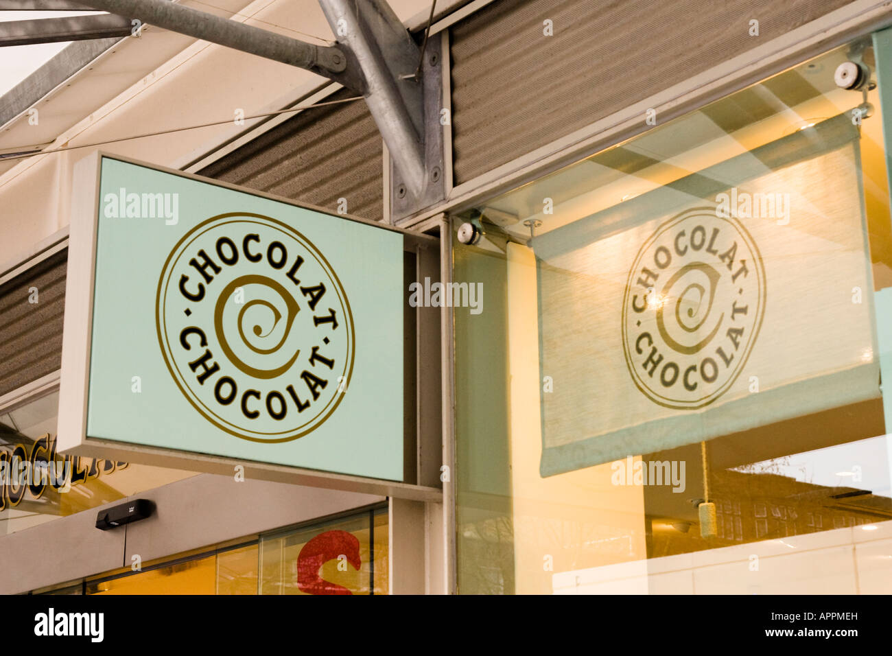Chocolat Shop Sign Stock Photo - Alamy