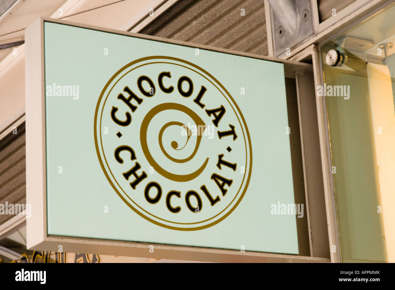 Chocolat Shop Sign Stock Photo - Alamy