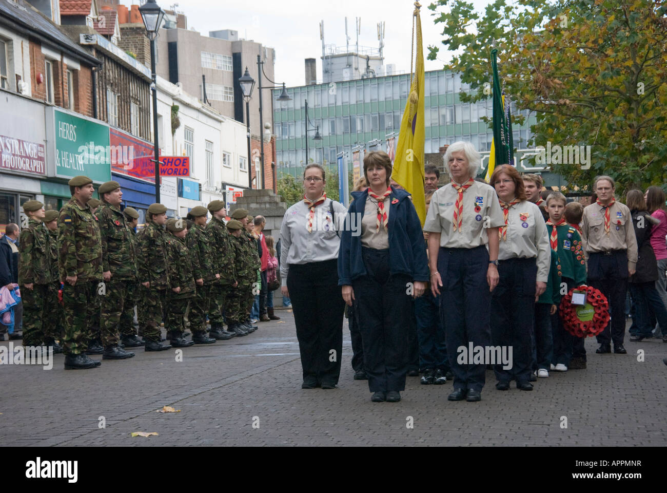 Scouts and Army Cadets form up in Staines High Street for parade on ...