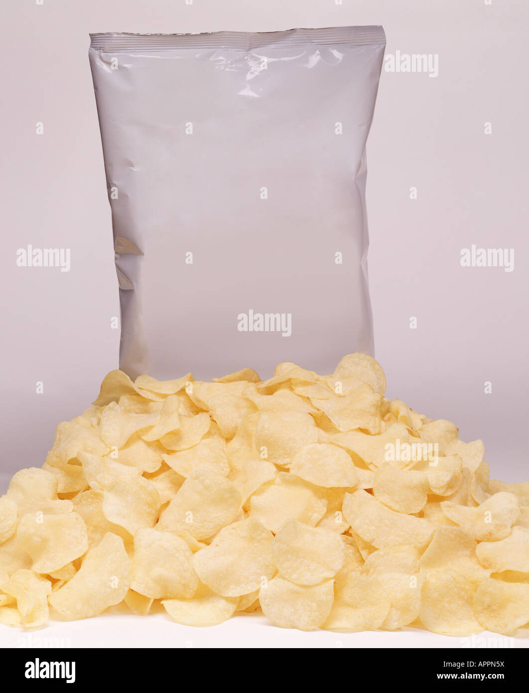 plain bag potato chips copy space Stock Photo - Alamy