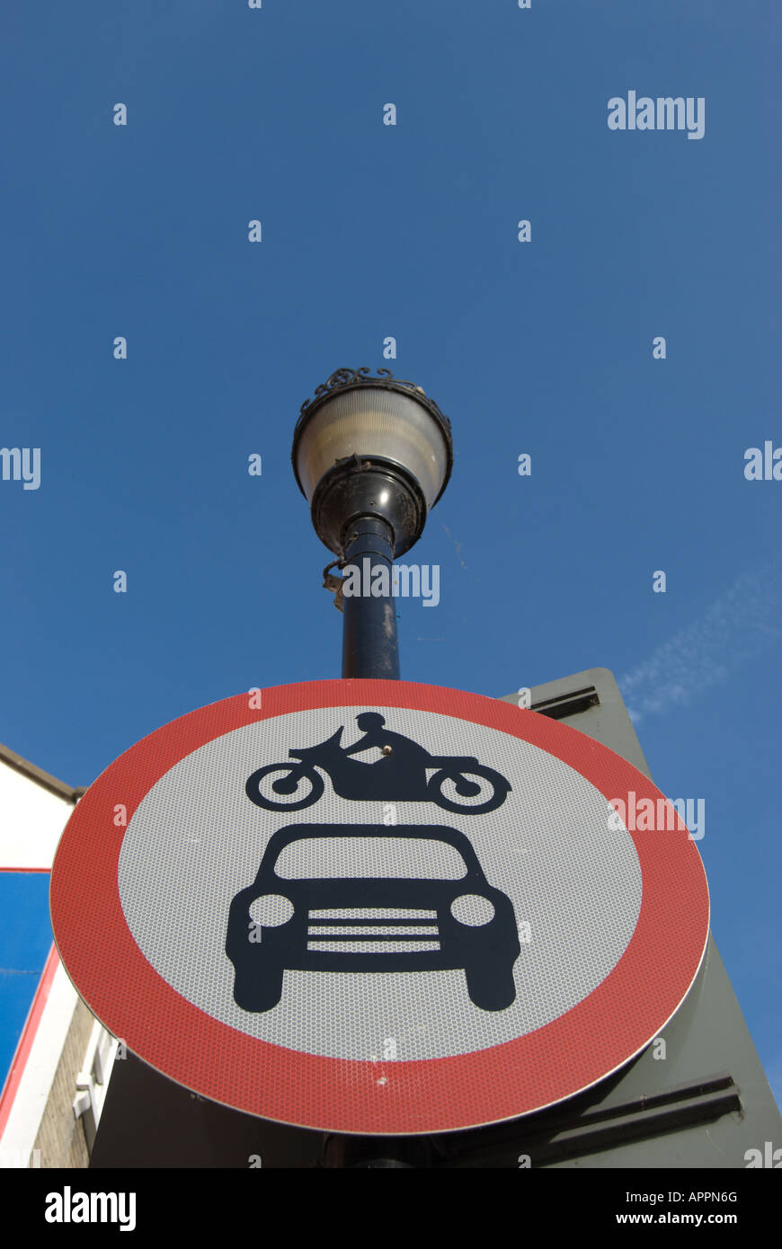 british red and white road sign indicates that motor cars and motor ...