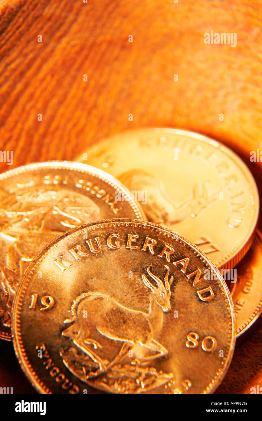 Krugerand 1 oz. pure gold coins Stock Photo - Alamy