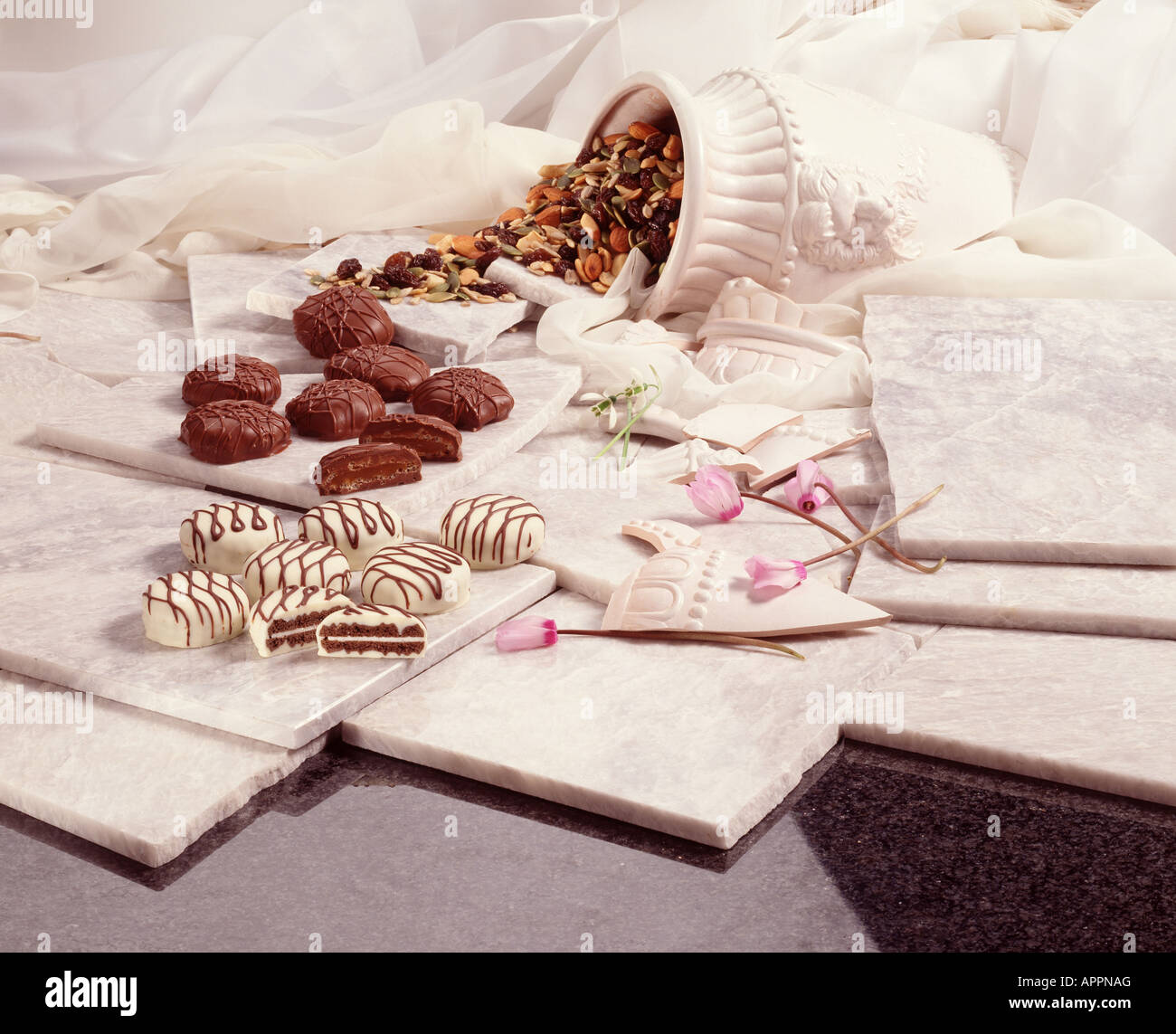 assorted nuts fine chocolate candy Stock Photo - Alamy