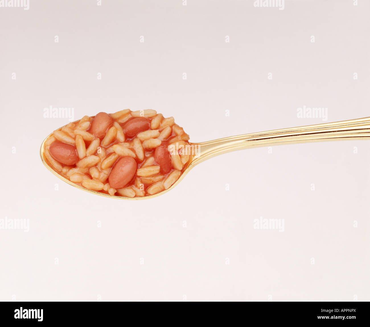 spoon full rice beans Stock Photo - Alamy