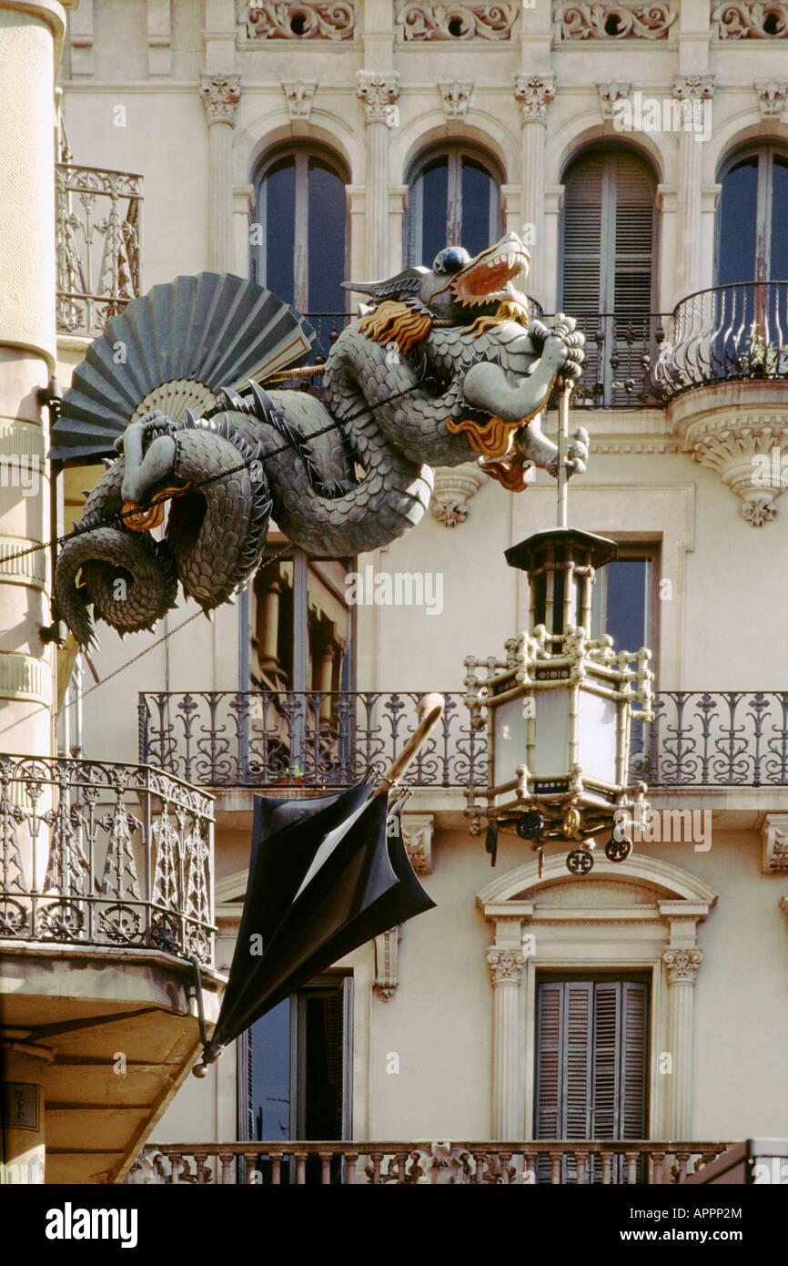 Ornate shop sign in Las Ramblas, Barcelona Stock Photo - Alamy