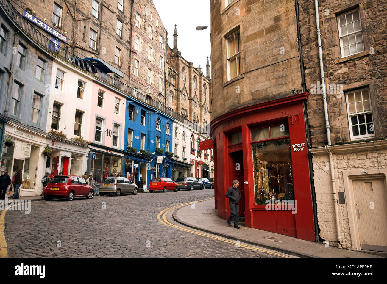 West Bow, Grassmarket, Edinburgh, Old Town, Scotland, UK Stock Photo ...