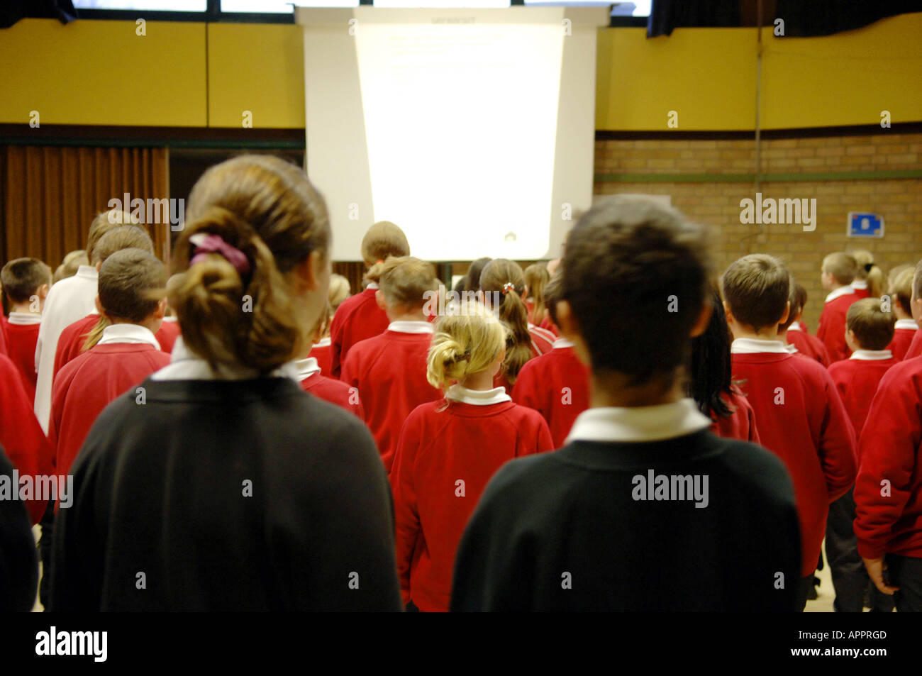 School assembly kids pupils students hi-res stock photography and ...