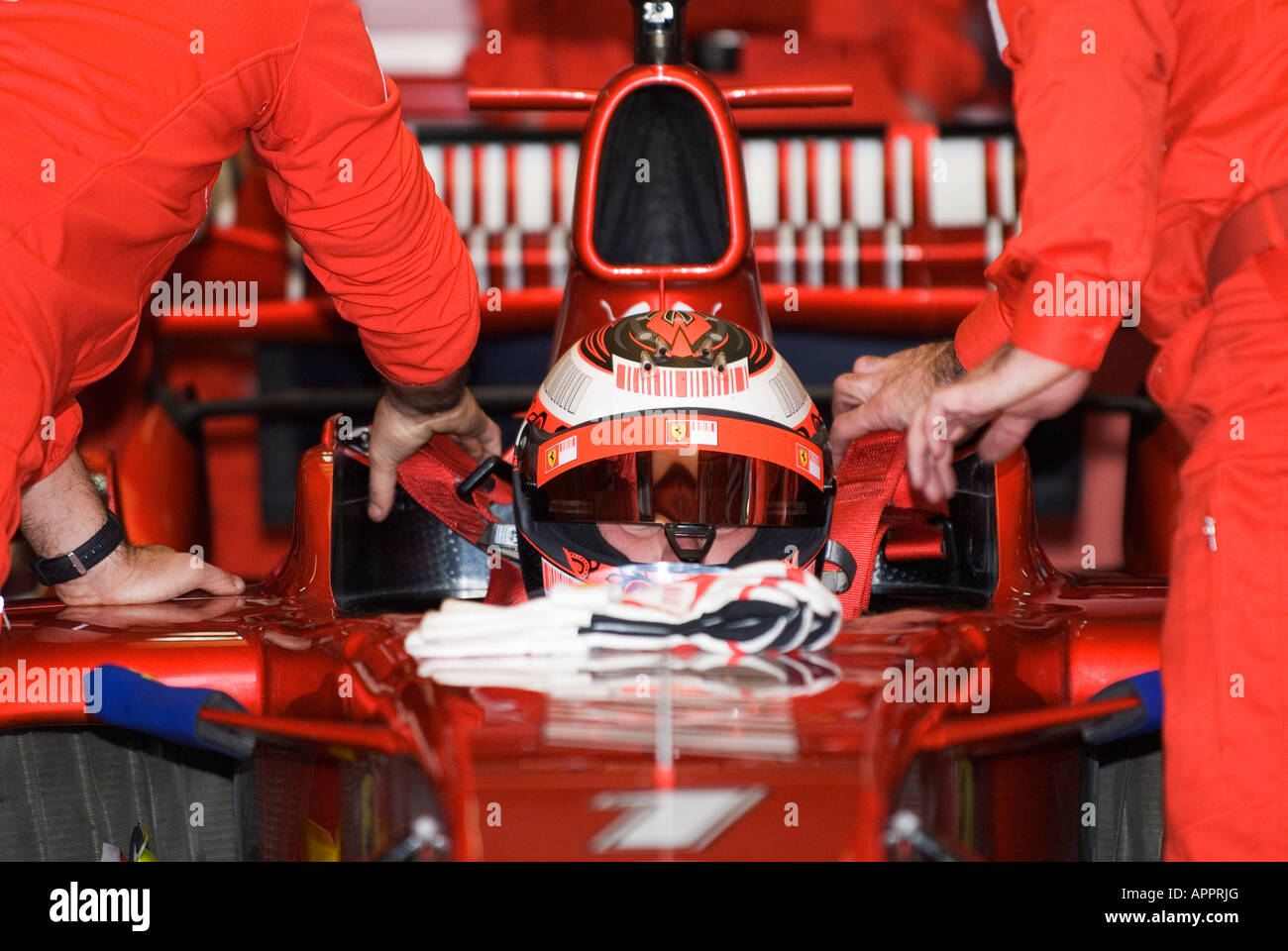 Kimi RAIKKOENEN (FIN) in the Ferrari F2008 racecar on Circuit Ricardo ...