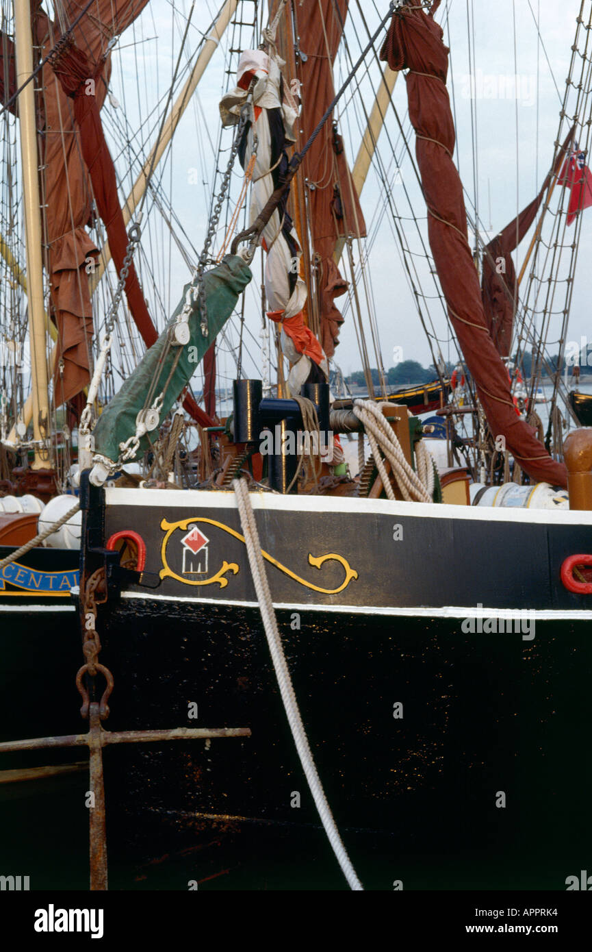 Rigging detail on a Thames barge Maldon Stock Photo - Alamy