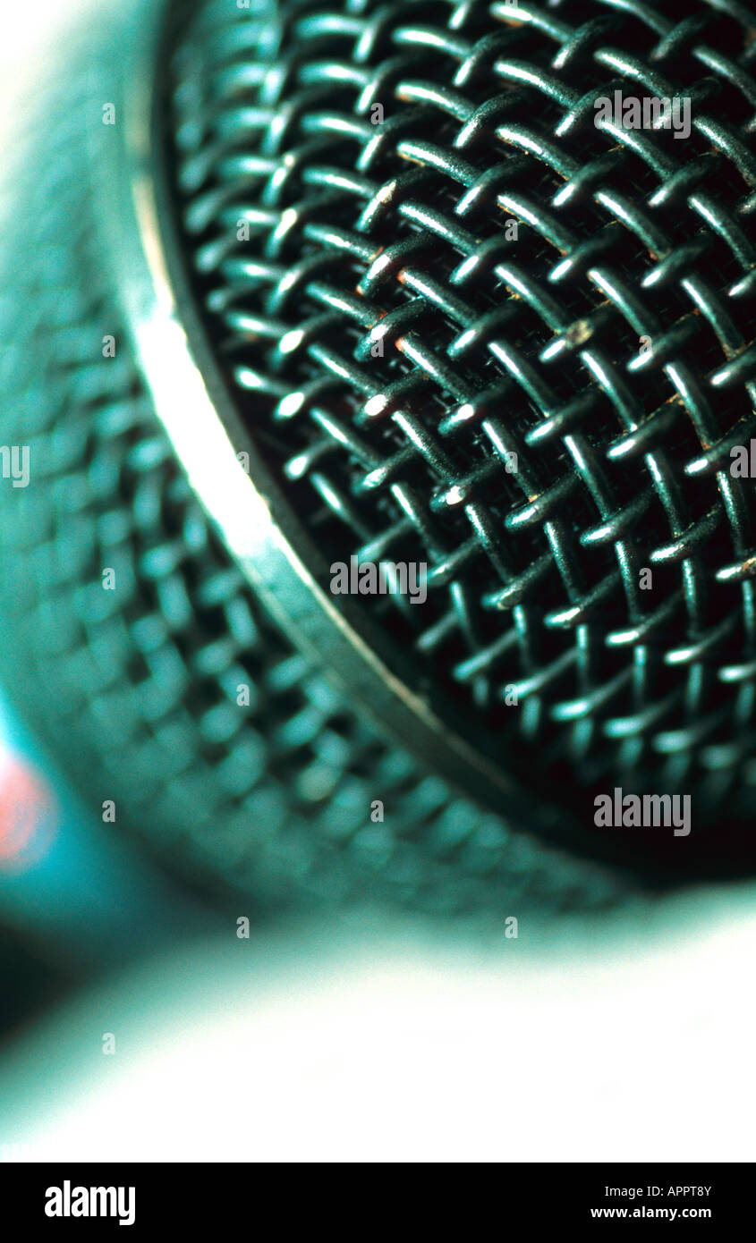 close up image of the head of a microphone Stock Photo - Alamy