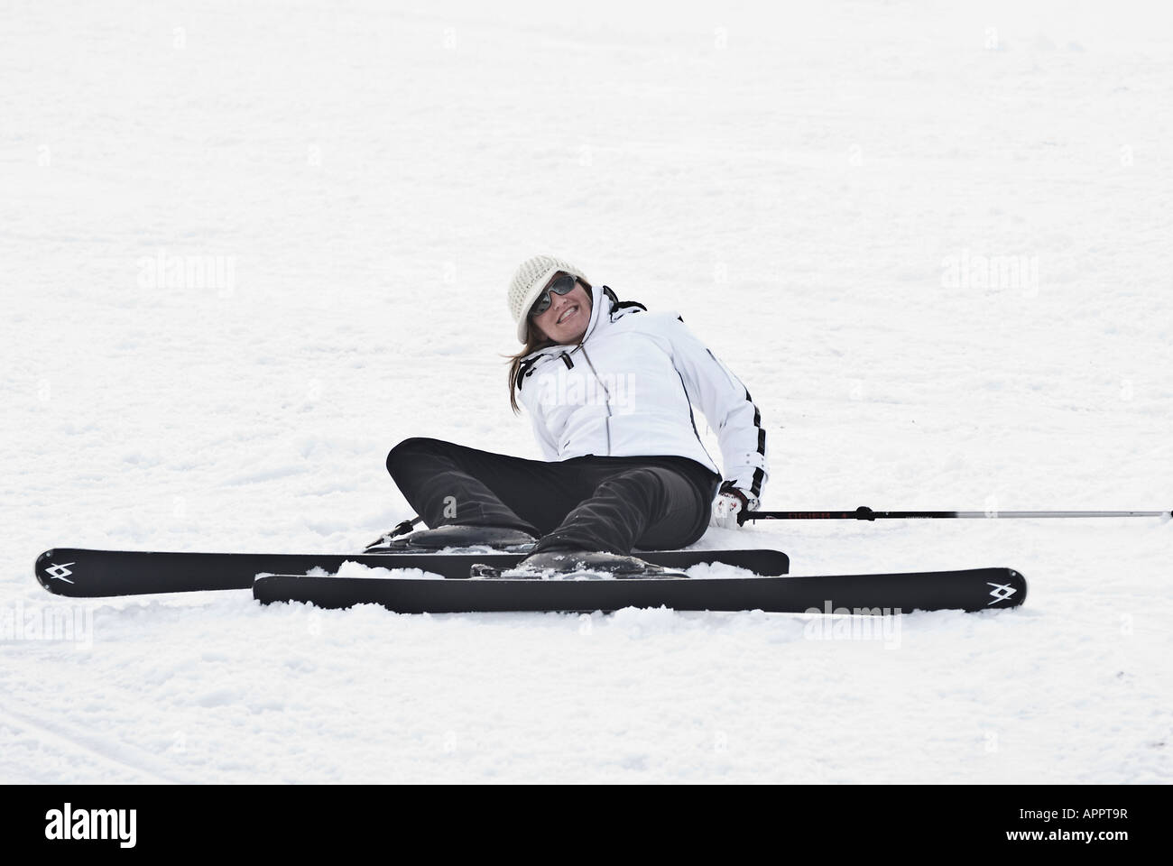 Girl on Ski Slope Stock Photo - Alamy