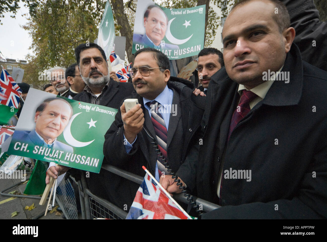 Pakistani Muslim League protest in London at suspension of Pakistan ...