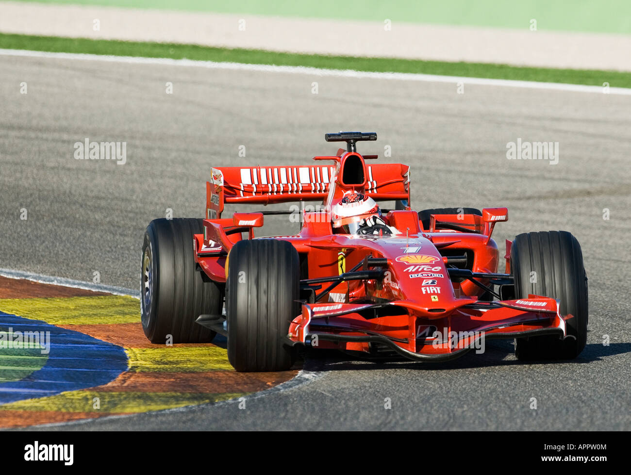 Kimi RAIKKOENEN (FIN) in the Ferrari F2008 racecar on Circuit Ricardo ...